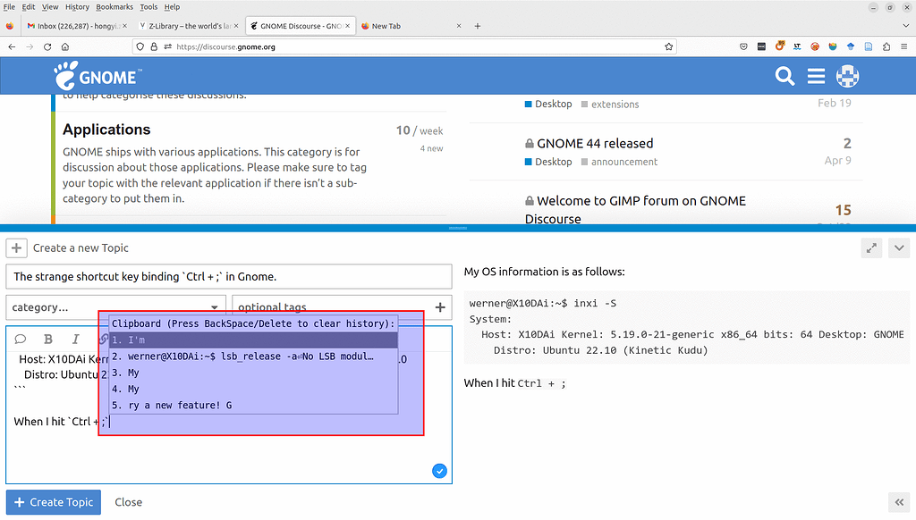 The strange shortcut key binding `Ctrl + ;` in Gnome - Desktop - GNOME Discourse