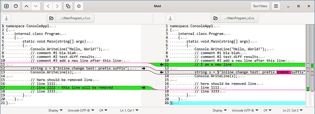 How to change background color of diff lines in meld? - Applications ...