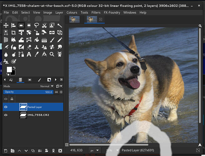 No way to view the dimensions of a layer at a glance in Gimp ...